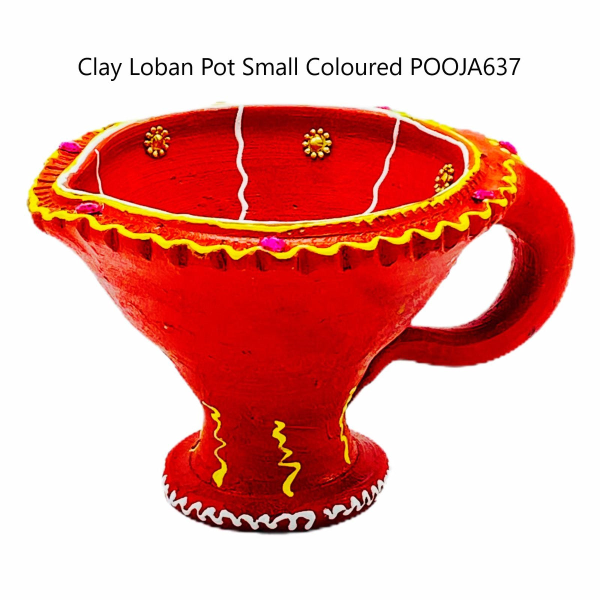 Buy Clay Loban Pot Small Coloured from Online Indian Grocery Shop ...