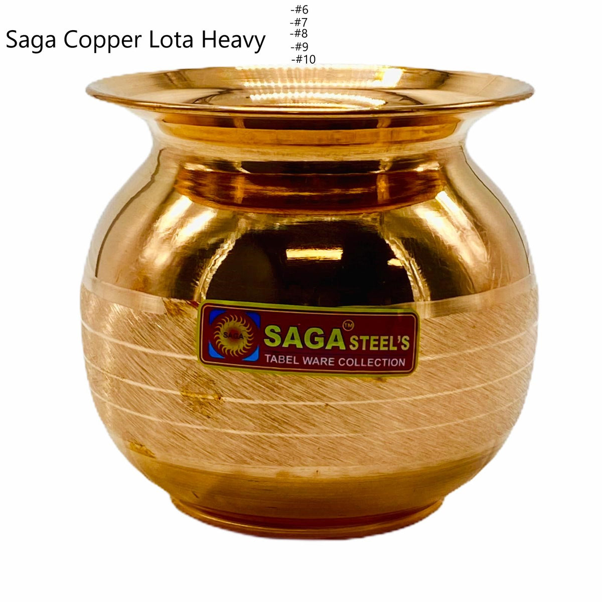 Buy Saga Copper Lota/ Kalash Heavy #6 from Online Indian Grocery Shop ...