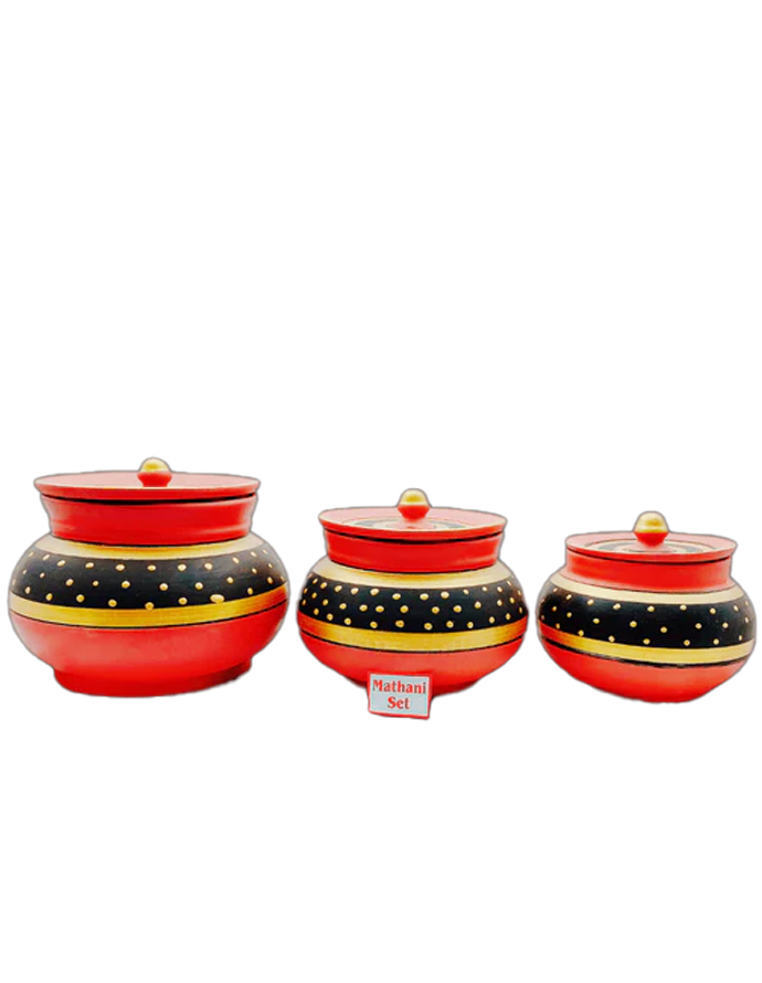 Buy Clay/ Mitti Pot Mathani Set With Golden Painting Set (800ml,1.5ltr ...