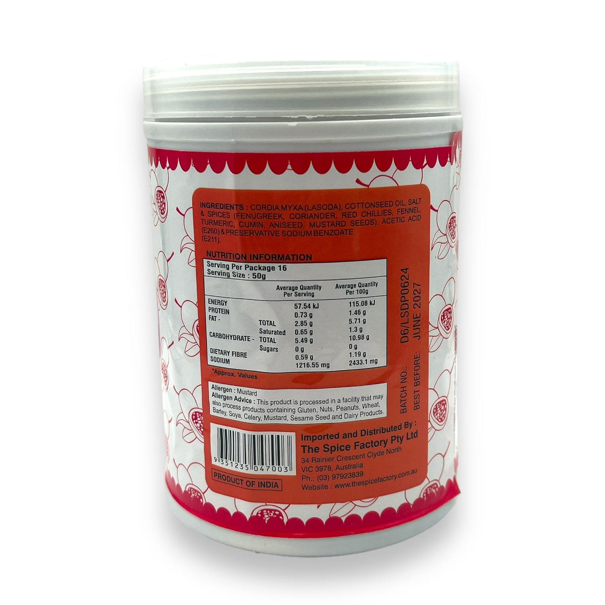 Buy Delhi 6 Lasuda/ Lasoda/ Lasooda/ Gum Berry Pickle 800gm from Online ...