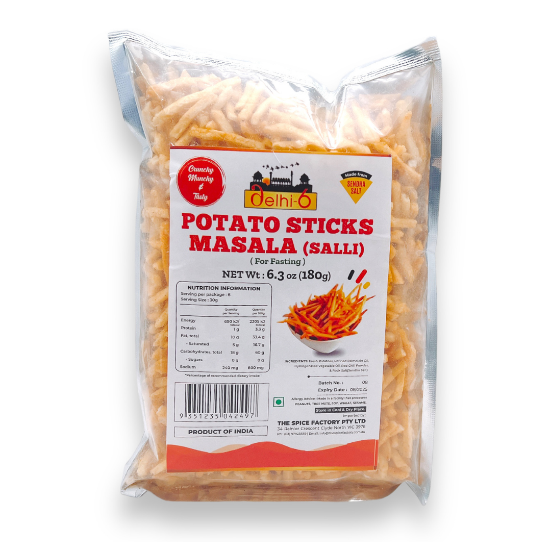 Buy Delhi 6 Potato Sticks Masala Salli 150gm/ Snacks for Fasting from ...