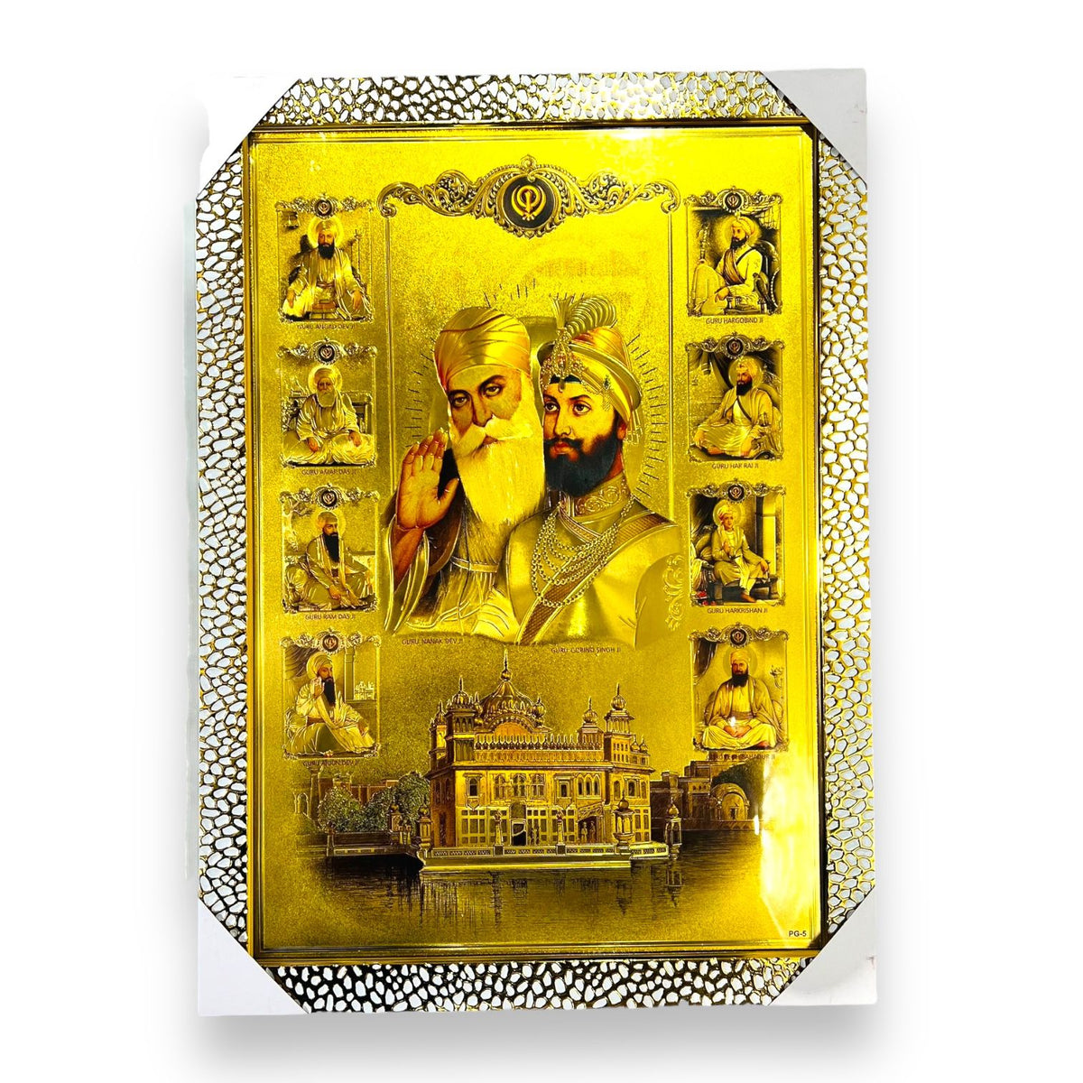 Photo Frame Guru Gobind Singh Ji with Eight Guru and Golden Temple BA ...