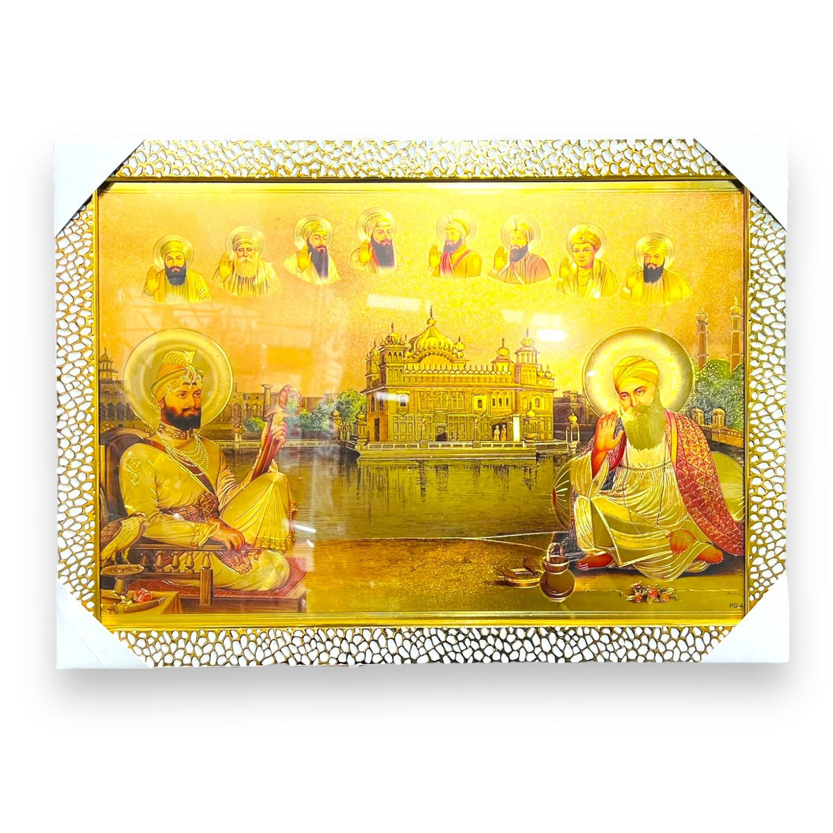 Photo Frame Guru Gobind Singh Ji with Eight Guru and Golden Temple BA ...