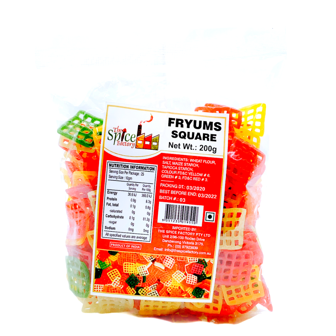 Buy TSF Fryums Square (Papad Snack) 200gm from Online Indian Grocery ...